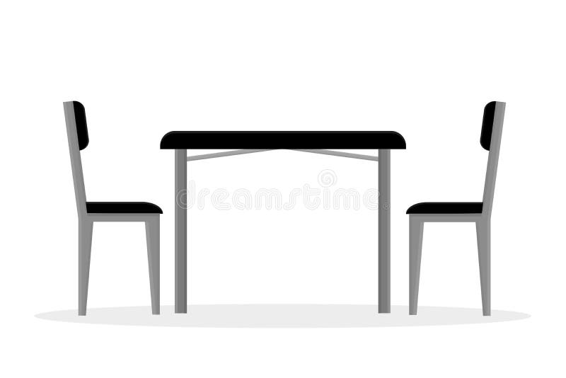 Kitchen Chairs and Table for Dinner Vector Illustration Stock Vector ...