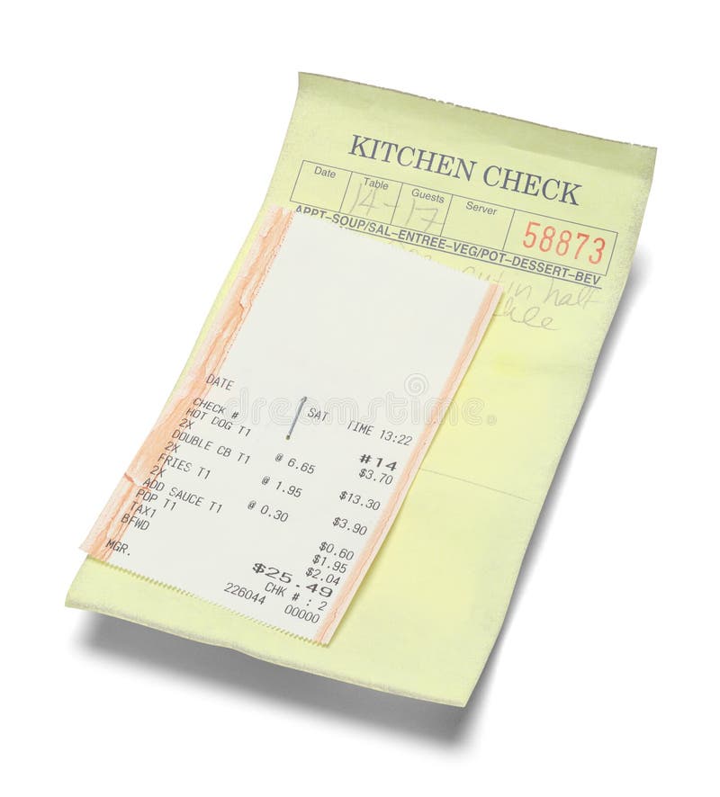 Kitchen Check stock photo. Image of server, receipt, diner - 81072654