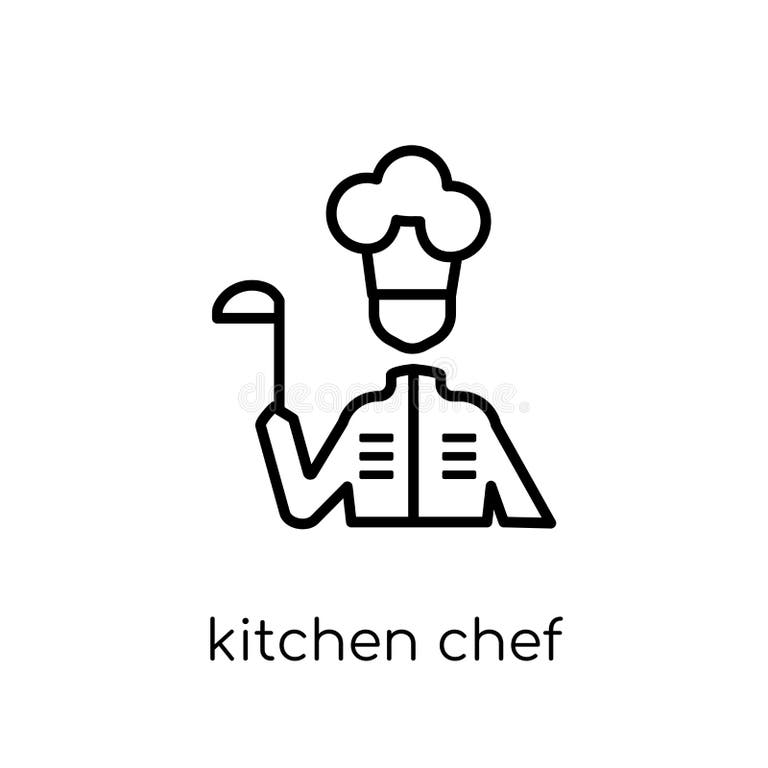 Kitchen Chef Icon. Trendy Modern Flat Linear Vector Kitchen Chef Stock ...