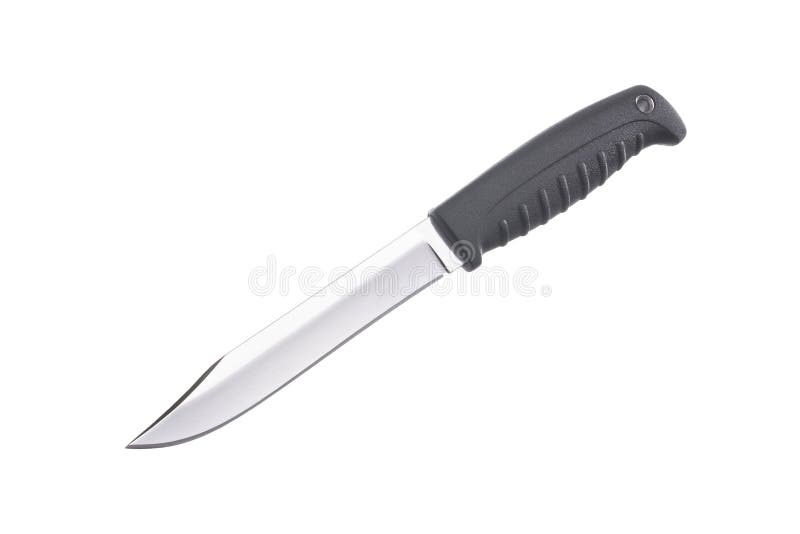 Kitchen Chef Knife Isolated on White Background. Steel Sharp Knife with ...