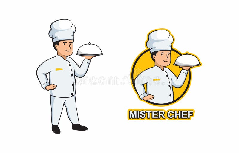 Kitchen Chef Logo Design Template. Chef Cartoon Character Stock Vector ...
