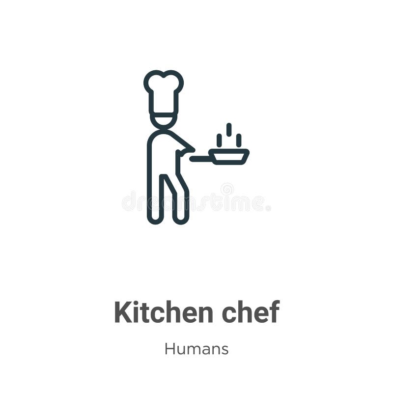 Chef Outline Vector Icon. Thin Line Black Chef Icon, Flat Vector Simple ...