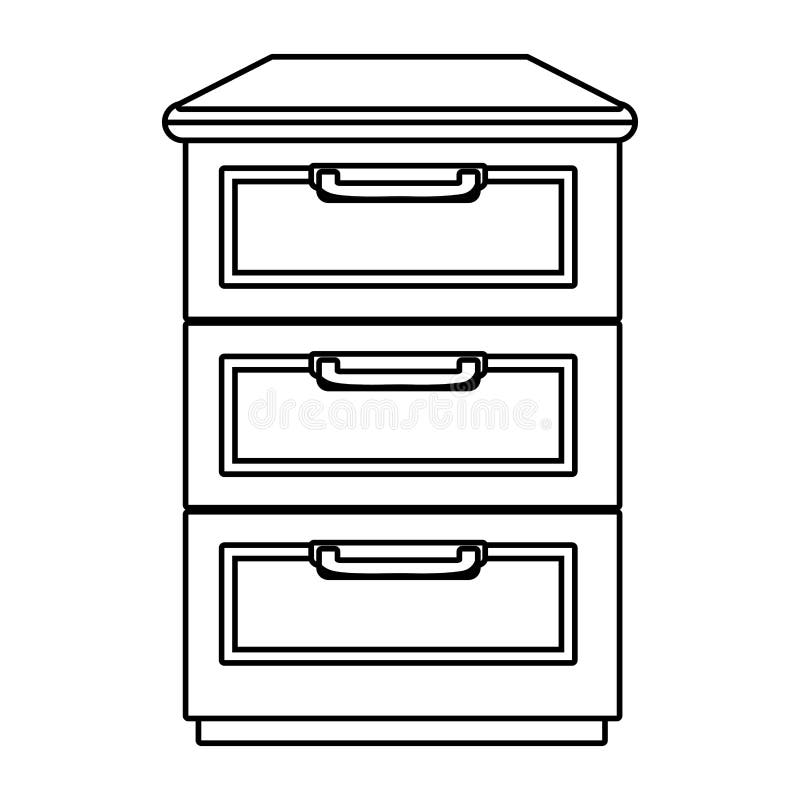 Kitchen chest of drawers stock illustration. Illustration of furniture ...