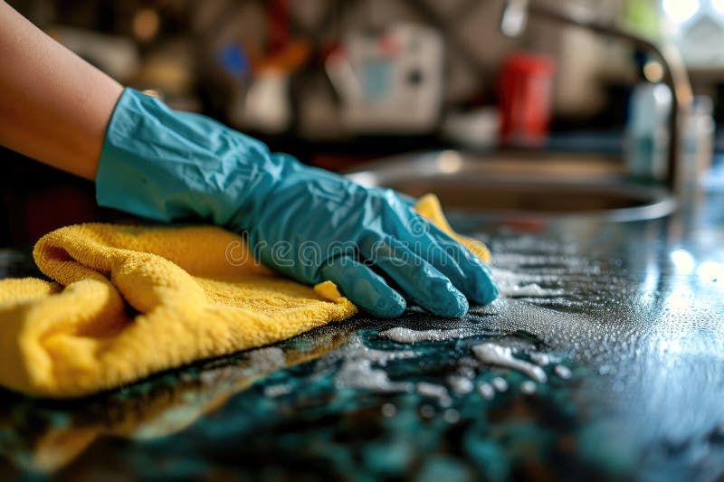 Kitchen Cleaning Routine in Full Swing. AI Generative Stock ...