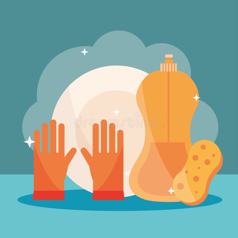 Kitchen Cleaning Concept Icon Stock Vector - Illustration of hygiene ...