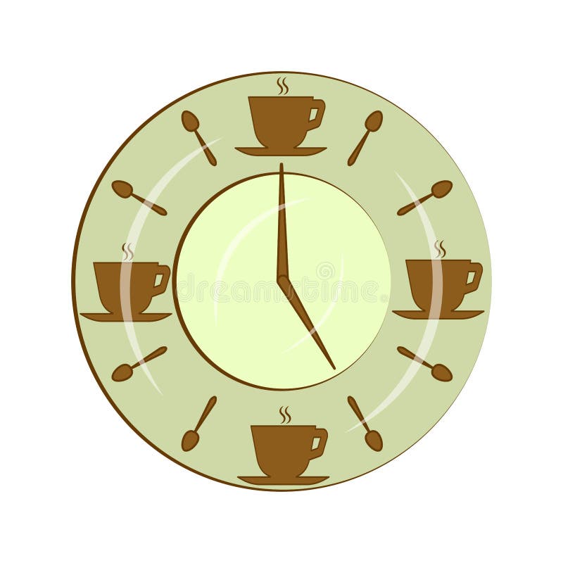 Kitchen clock with fruit stock illustration. Illustration of fruit ...