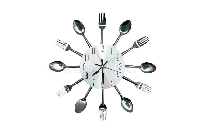Kitchen Clock in the Original Style of a Spoon and Fork Stock Image ...