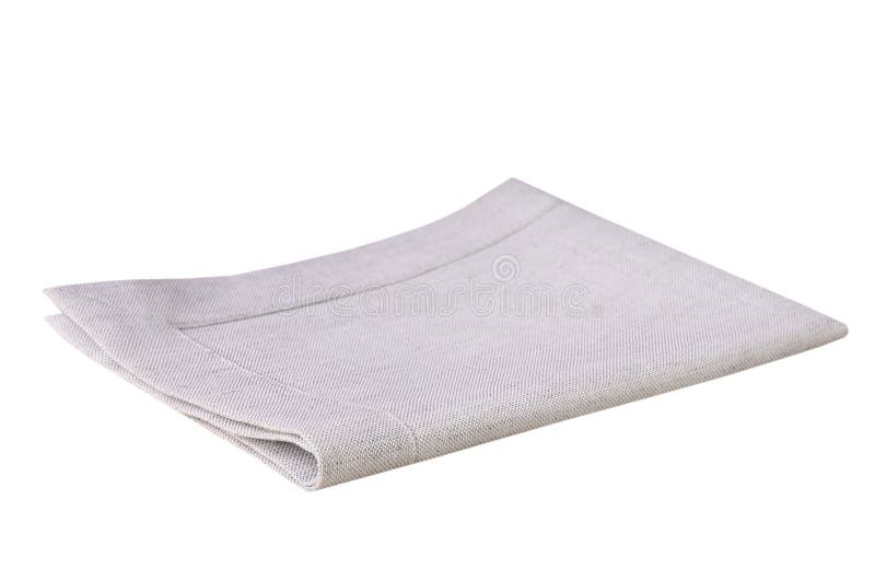 Kitchen Beige Towel Folded Isolated on White. Stock Image - Image of ...