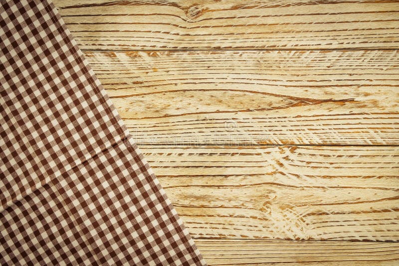 Kitchen Cloth on Wood Table Stock Image - Image of wood, picnic: 104097229