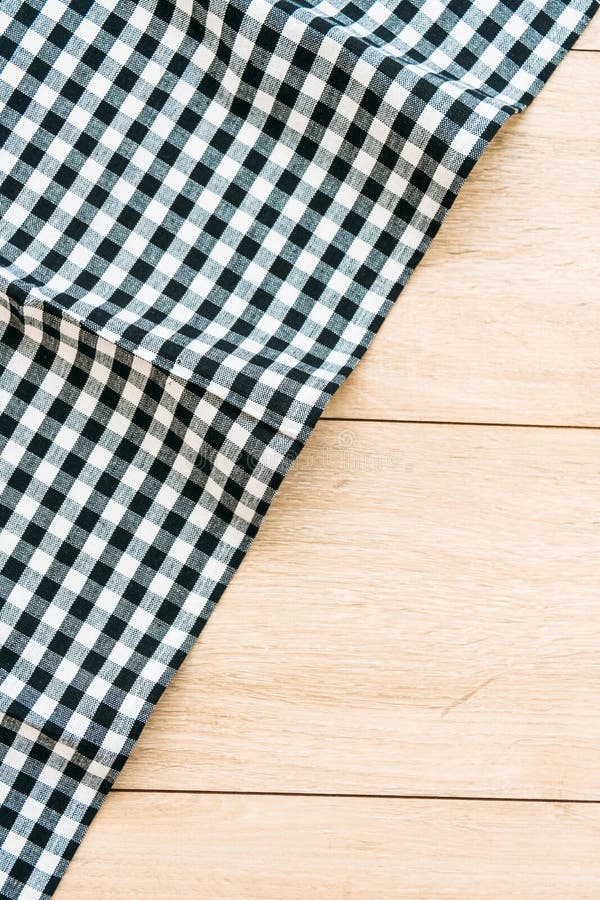 Kitchen Cloth on Wood Table Stock Image - Image of texture, pattern ...