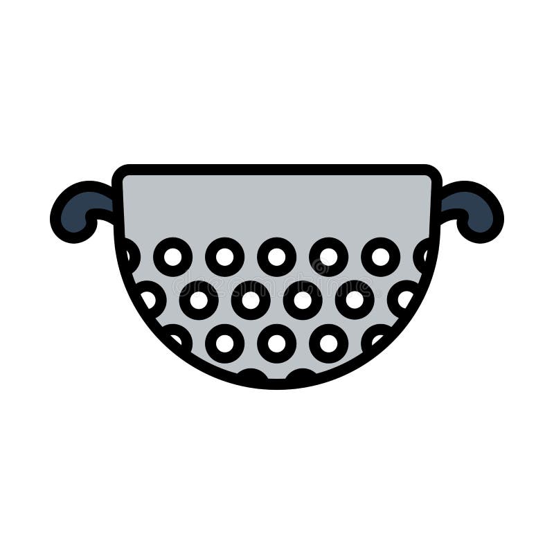 Kitchen Colander Icon stock vector. Illustration of design - 240958027
