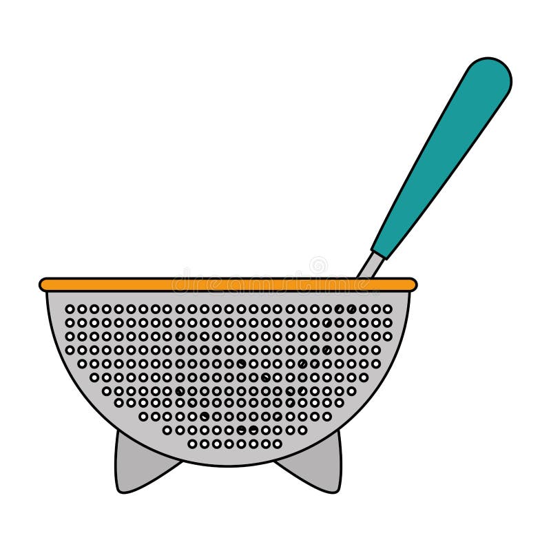 Kitchen colander and ladle stock illustration. Illustration of kitchen ...