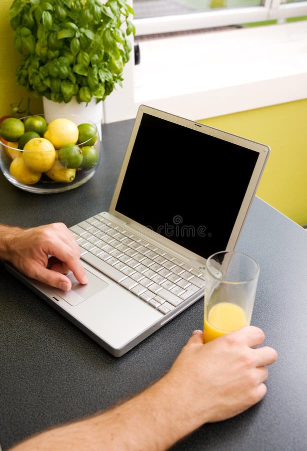 Kitchen Computer stock photo. Image of detail, lazy, office - 3193734