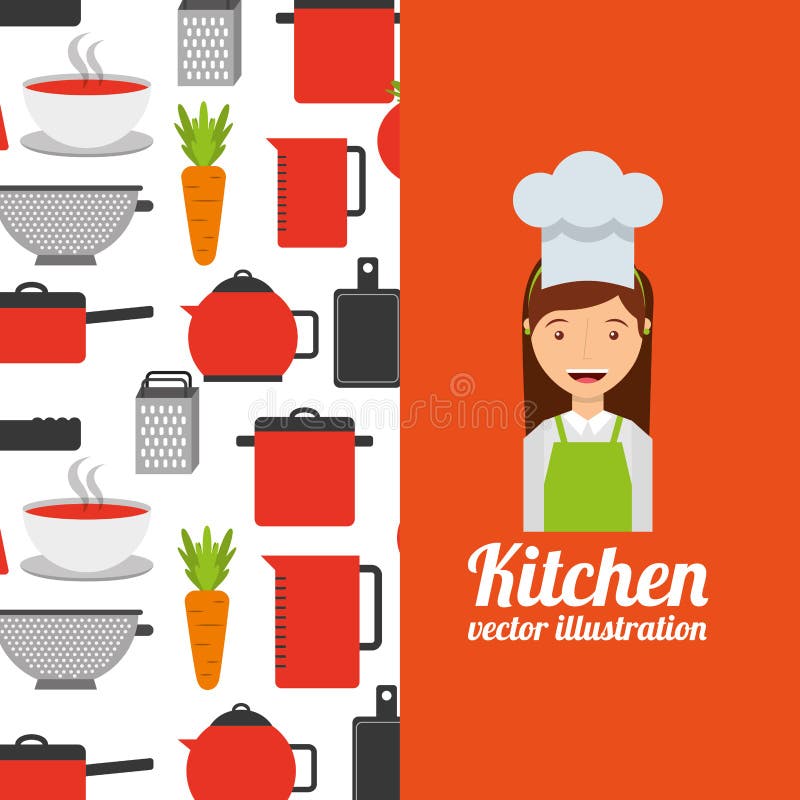 Kitchen concept design stock illustration. Illustration of background ...