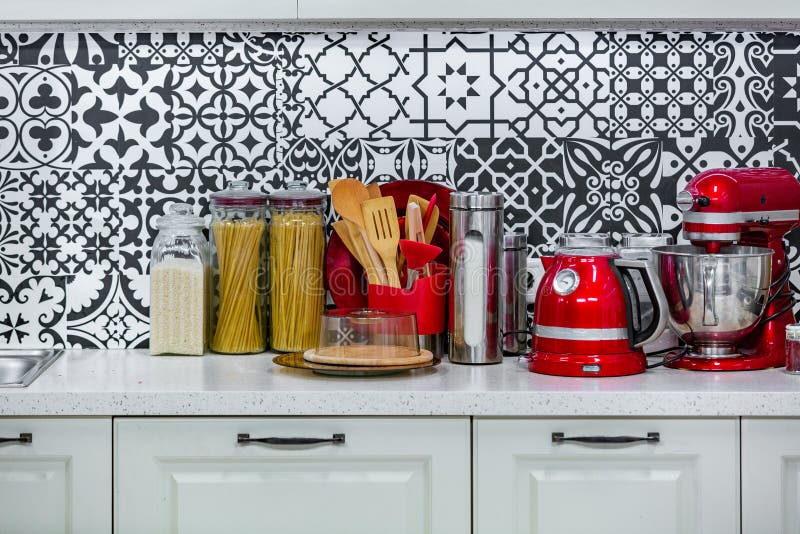 Kitchen Concept. Food Ingredients and Kitchen Utensils for Cooking ...