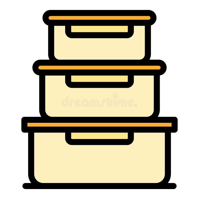 Kitchen Containers Icon Color Outline Vector Stock Vector ...