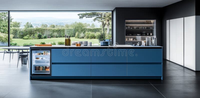 The Kitchen in a Contemporary Home Features an Open Terrace and a ...