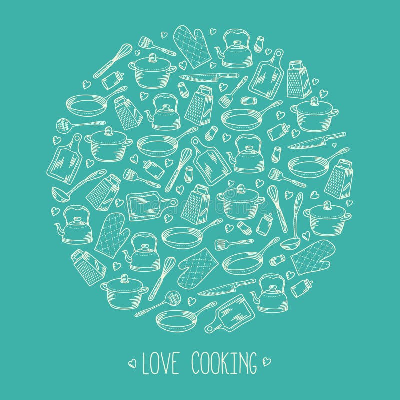 Kitchen Hand Drawn Circle Stock Illustrations – 2,391 Kitchen Hand ...