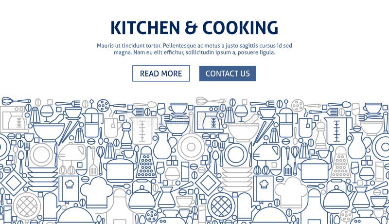 Kitchen Cooking Banner Design Stock Vector - Illustration of page ...