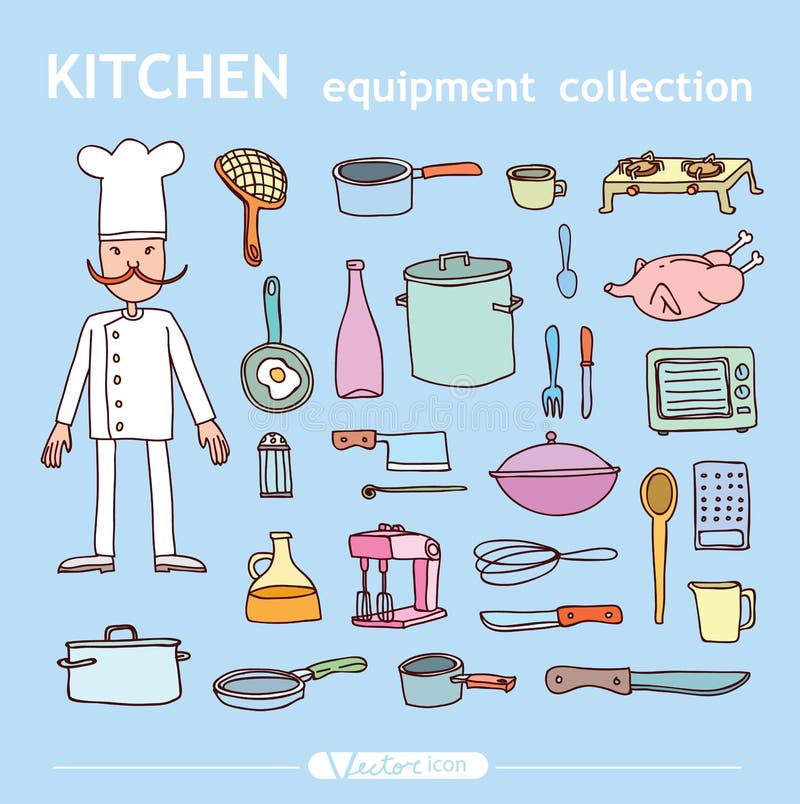 Kitchen and Cooking Elements, Vector Illustration Stock Vector ...