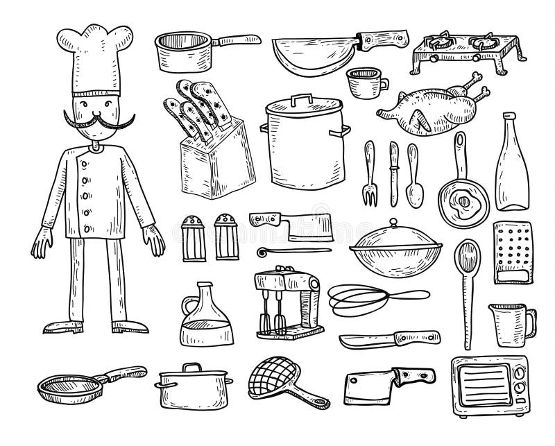Kitchen and Cooking Elements, Vector Illustration Stock Vector ...