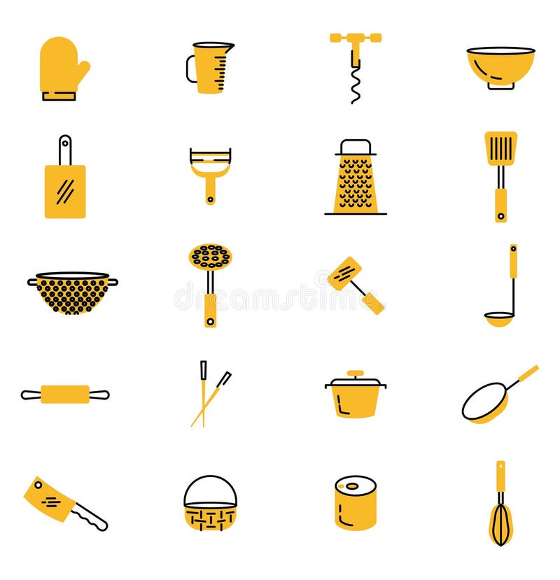 Kitchen Cooking Tools, Icon Stock Vector - Illustration of saucepan ...