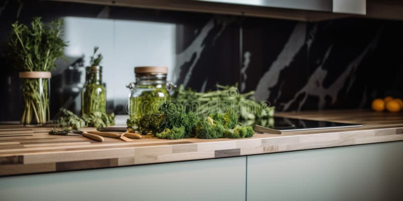 A Kitchen Counter with a Bunch of Vegetables on it. AI Generative Image ...