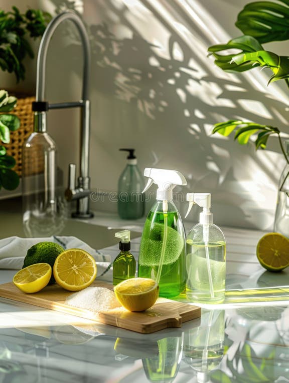 Kitchen Counter with Cutting Board and Lemons Stock Image - Image of ...