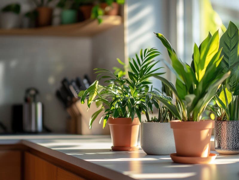 Kitchen Counter Plants stock image. Image of kitchen - 379889851