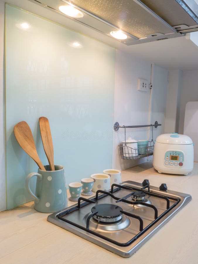 Kitchen , Counter of Stove Cooking. Stock Photo - Image of cook ...