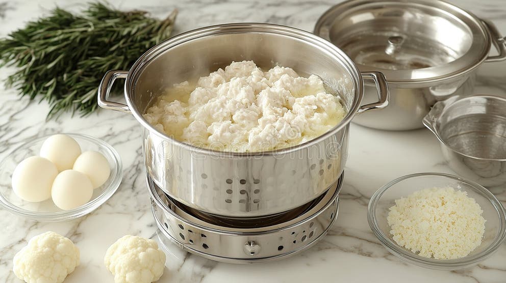 Kitchen Countertop Cheesemaking Process Stock Illustration - Illustration of homemade, breakfast ...