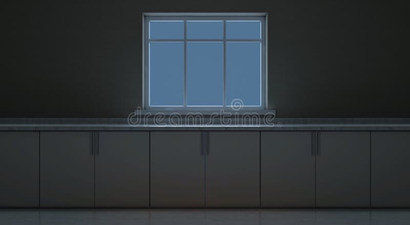 Kitchen Countertop Night stock illustration. Illustration of room ...