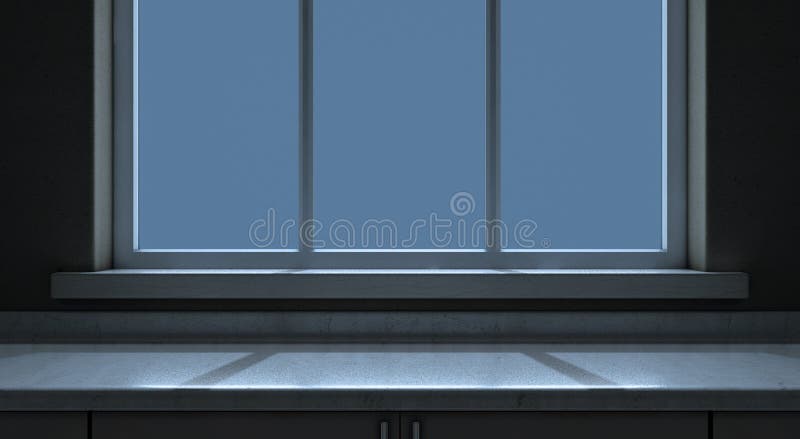 Kitchen Countertop Night stock illustration. Illustration of sill ...
