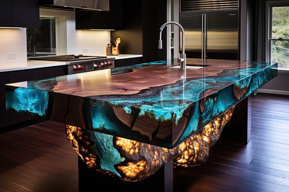 Kitchen Countertops Made of . Generative AI Stock Illustration ...