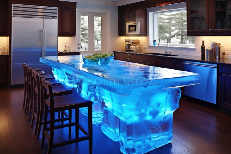 Kitchen Countertops Made of Ice. Generative AI Stock Illustration ...