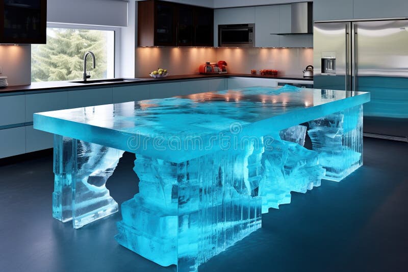 Kitchen Countertops Made of Ice. Generative AI Stock Illustration ...