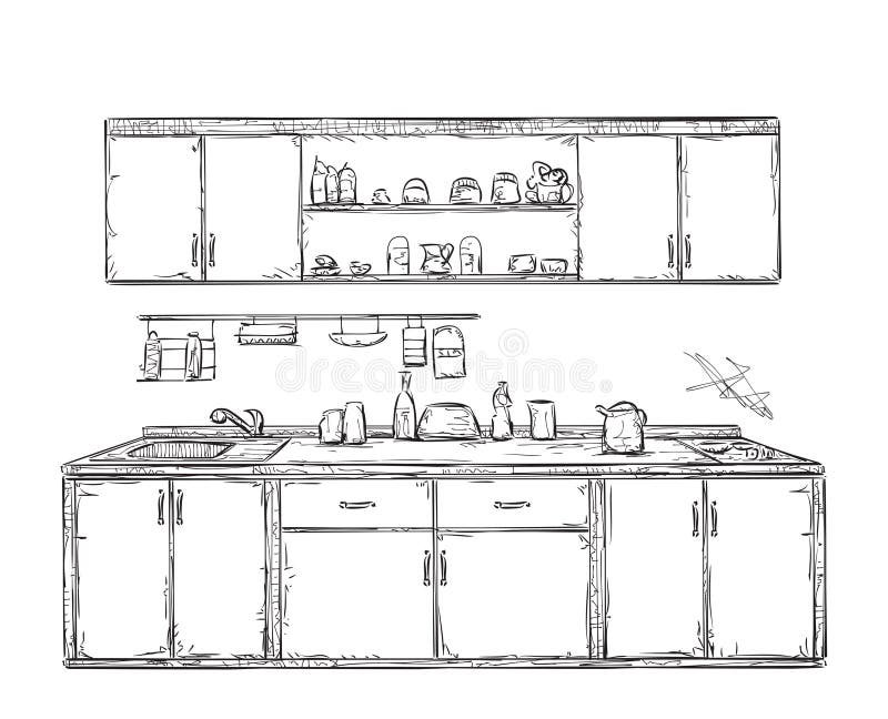 Shelves Drawing Stock Illustrations – 1,869 Shelves Drawing Stock ...