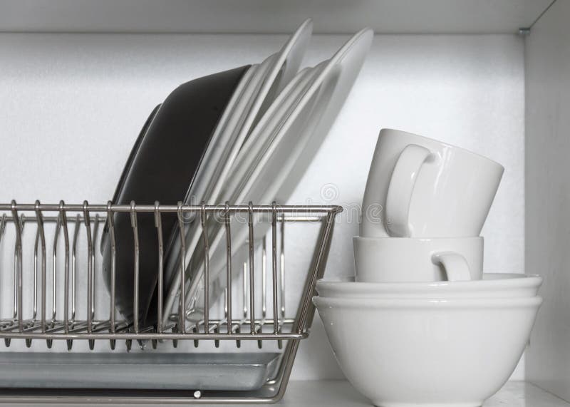 Kitchen Cupboard with a Lattice for Dishes, with a White and Black ...
