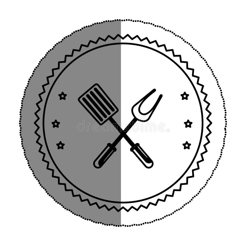 Kitchen cutlery menu icon stock vector. Illustration of silhouette ...