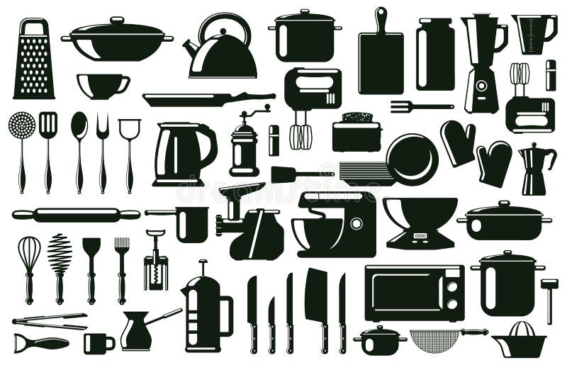Silhouettes Cooking Baking Tools Stock Illustrations – 63 Silhouettes ...
