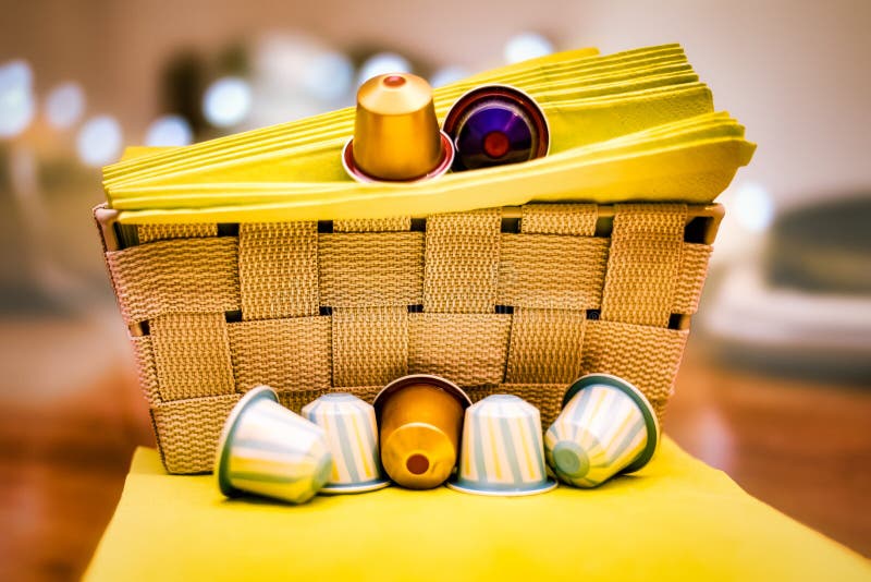 Kitchen Decor, Capsule Coffee, Placed on Napkin Stock Image - Image of ...