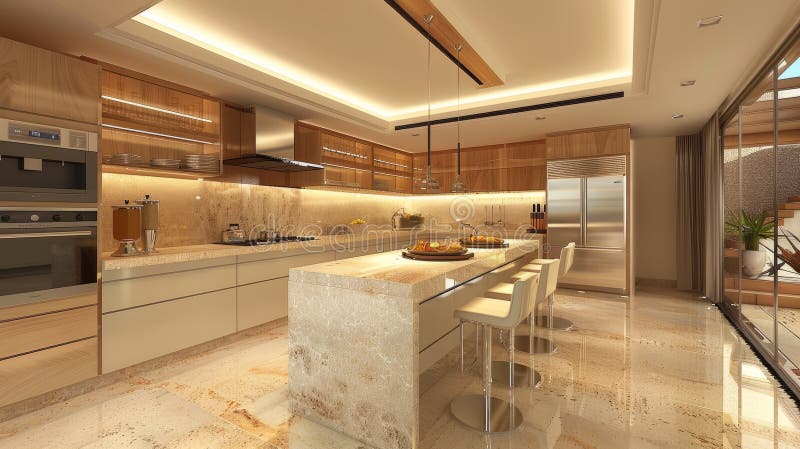 Kitchen Design with Eye-catching Elements Stock Illustration ...