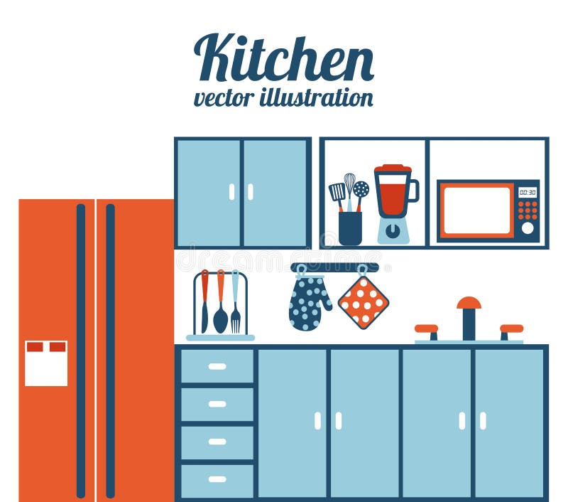 Kitchen design stock vector. Illustration of graphic - 40738594