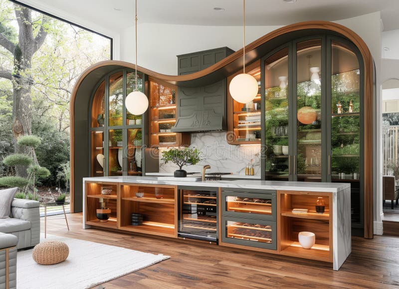 Kitchen Designed by Interior Designer Stock Photo - Image of cabinet ...