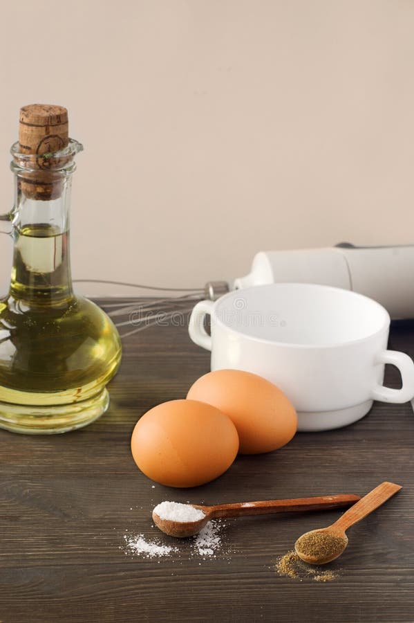Kitchen Desktop with Products and Tools Stock Image - Image of chilli ...
