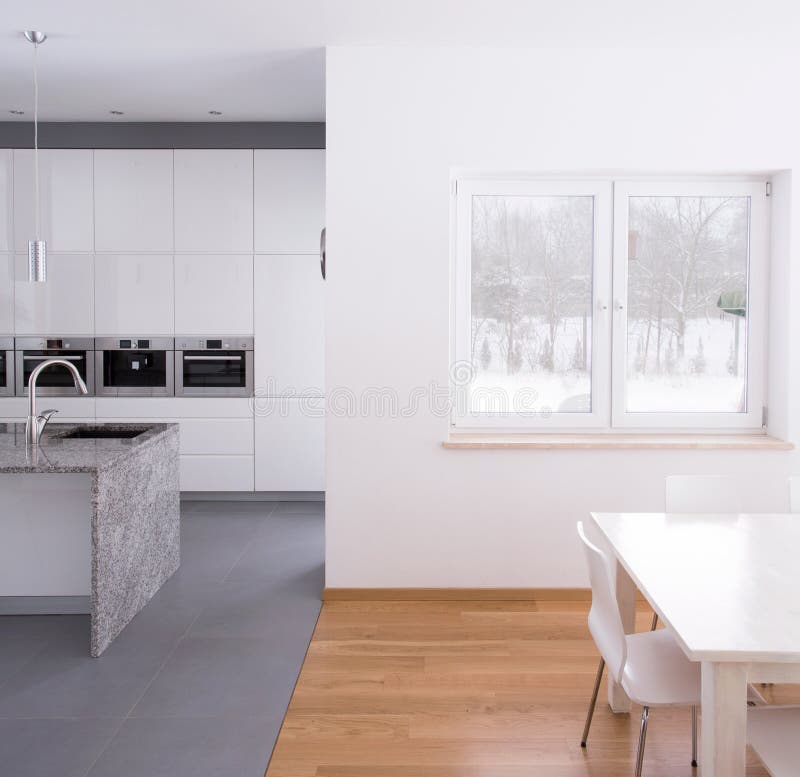 Kitchen and dining hall stock image. Image of color, inside - 53724133