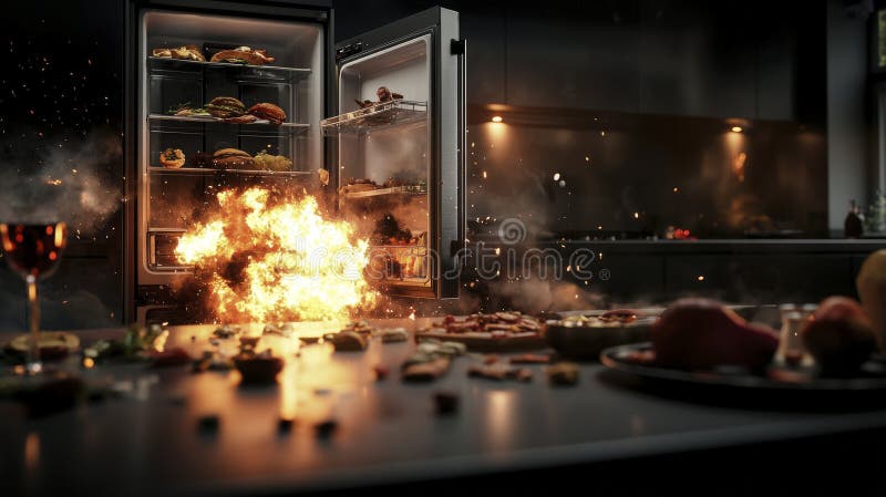 Refrigerator Ignites Stock Illustrations – 1 Refrigerator Ignites Stock ...