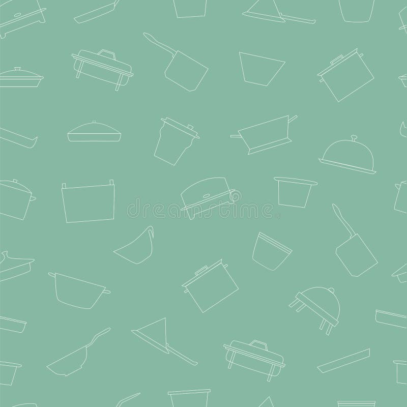 Kitchen Dishes Seamless Pattern. Stock Vector - Illustration of graphic, element: 87809317