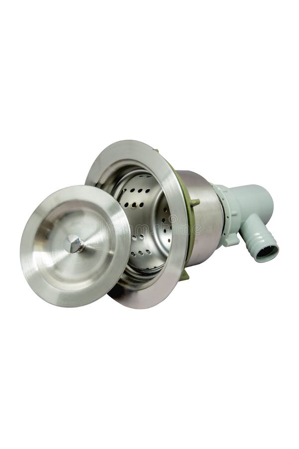 Kitchen Drain Isolated on White Background Stock Photo - Image of ...