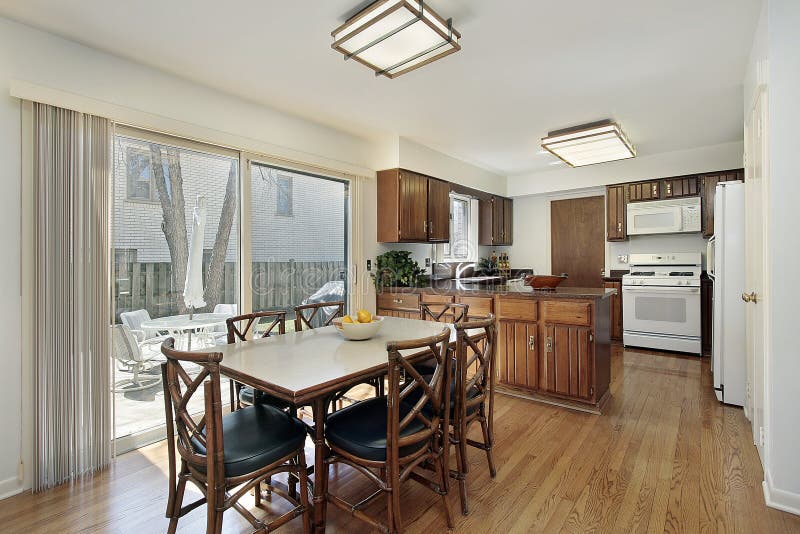Kitchen with eating area stock image. Image of fixtures - 12174807